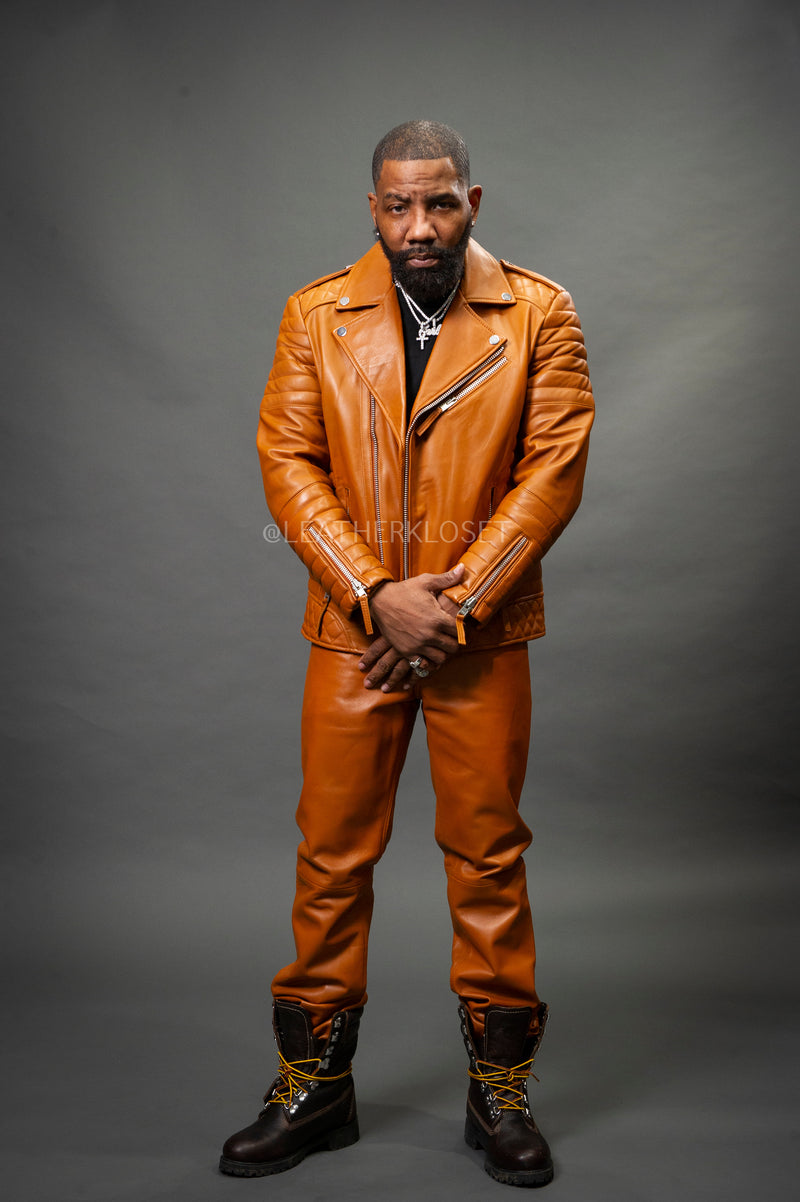 Men's Jay Biker Leather Jacket [Saddle] – LeatherKloset