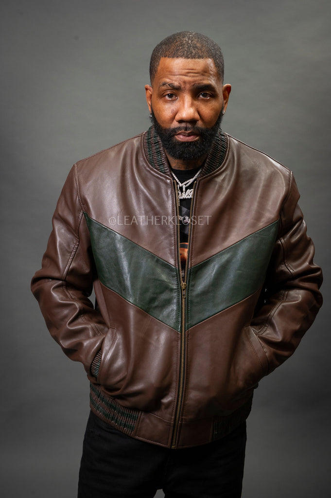 Men's V Baseball Jacket Beef & Broccoli – LeatherKloset