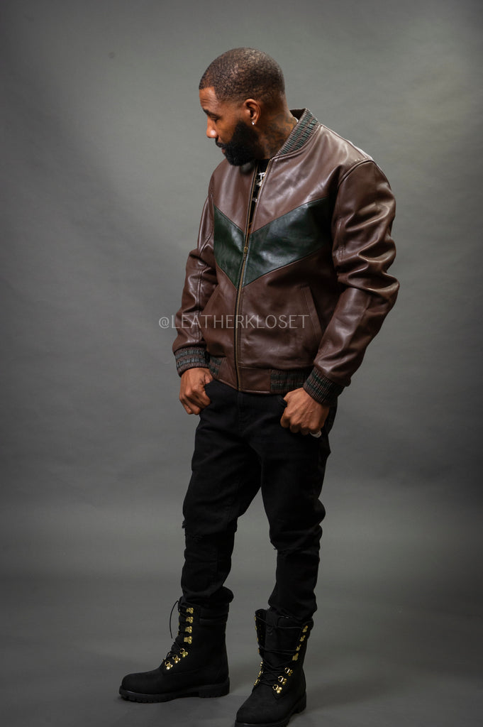 Men's V Baseball Jacket Beef & Broccoli – LeatherKloset