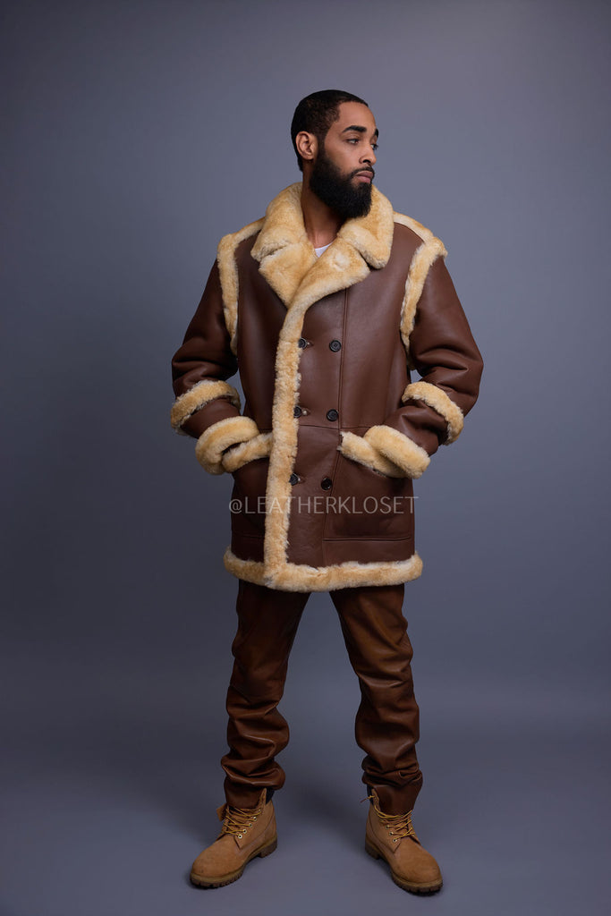 Men's Cole Sheepskin Shearling 3/4 Jacket [Whiskey] – LeatherKloset