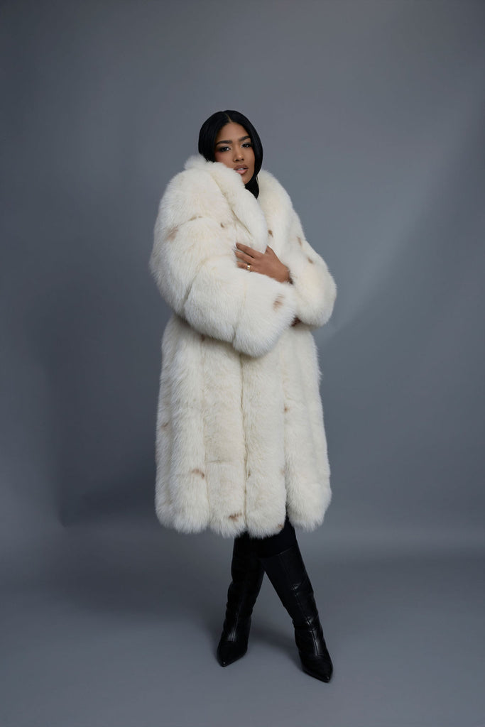 Women's Ramona Fox Trench Coat [Spotted Cream] – LeatherKloset