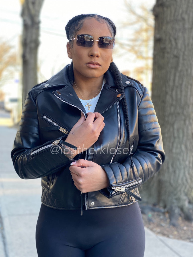 Women's Jay Leather Biker [Black] – LeatherKloset
